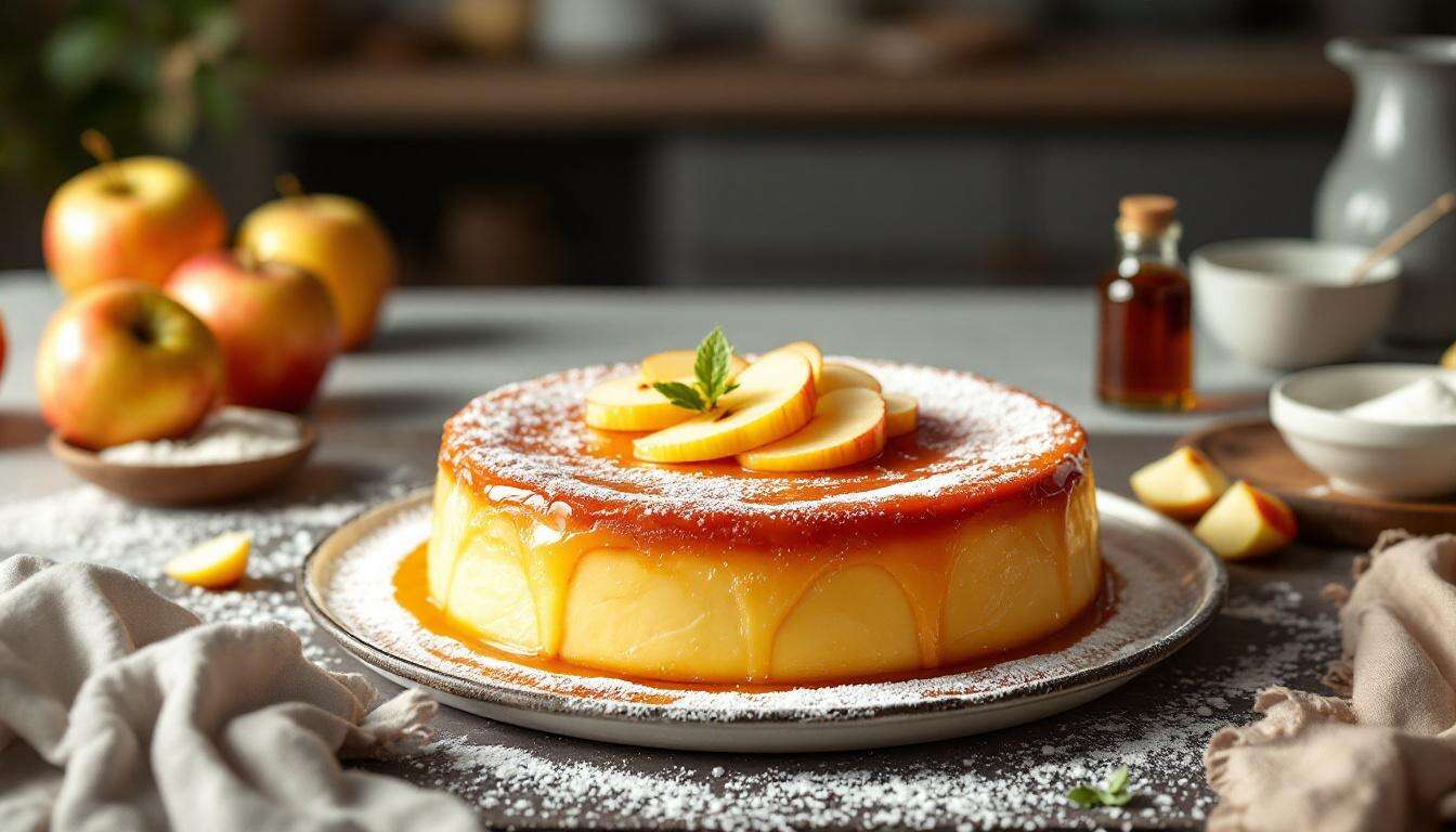 Gâteau-flan aux pommes très fondant : beaucoup de fruits, prêt en ...